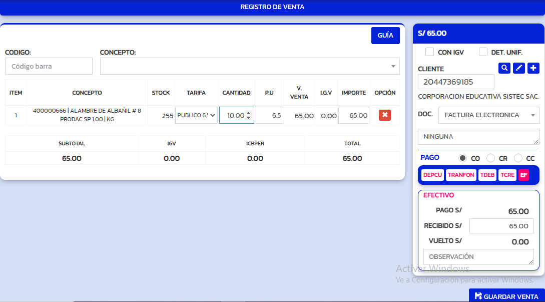Clonar una venta – Soporte