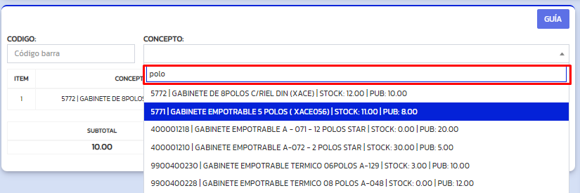 Registrar venta con boleta – Soporte